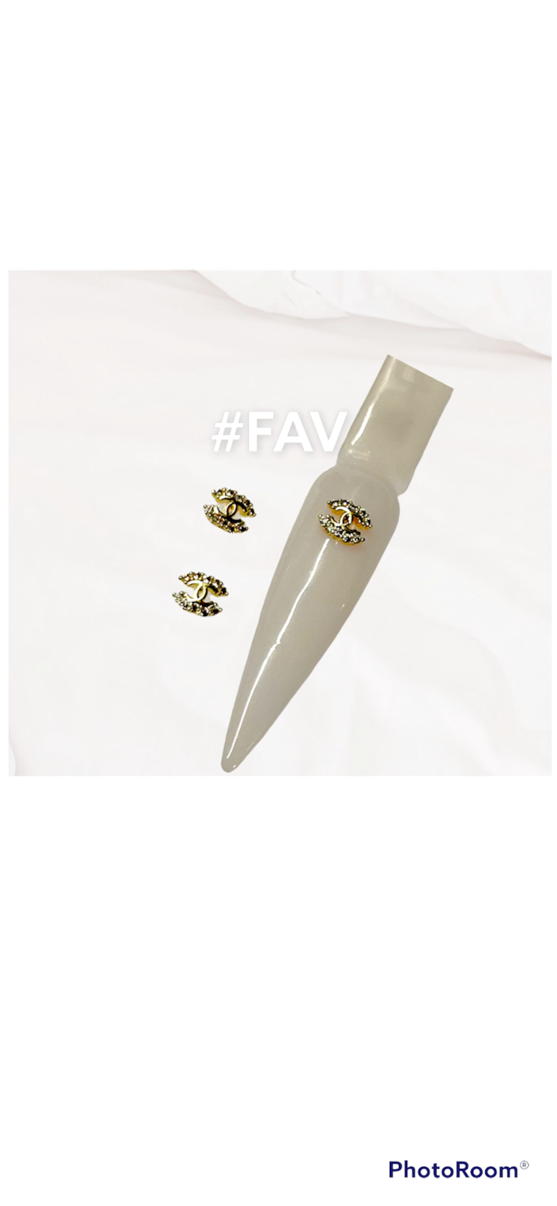 Metal Nail CC Gold FAV Charms #01 2pcs | Fancy Acrylic Vision